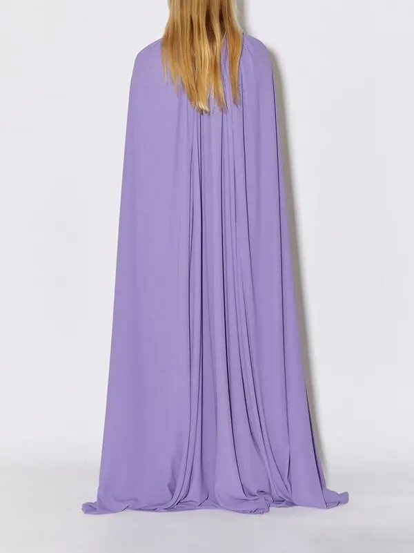 Bernadette Marco Pleated Cape Maxi Dress