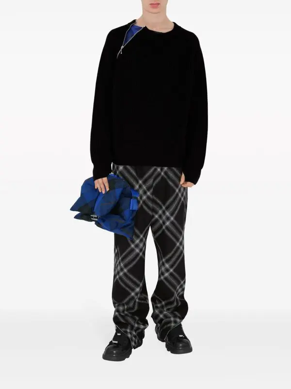 Burberry Zip-detail Wool Jumper