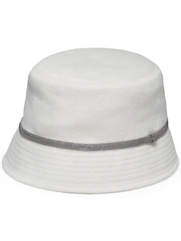 Brunello Cucinelli Monili-trim Bucket Hat - White