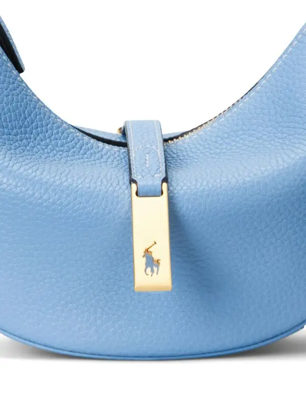 Polo Ralph Lauren Logo-charm Leather Shoulder Bag - Blue