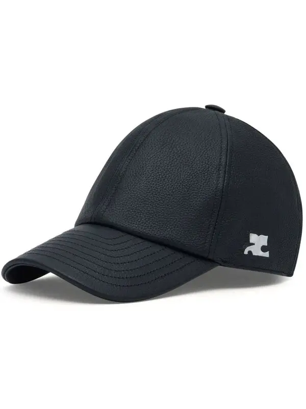 COURREGES Gogo Leather Cap - Black