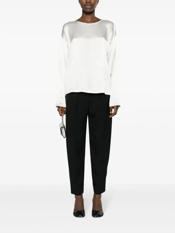 Fabiana Filippi Silk Satin Blouse - Silver
