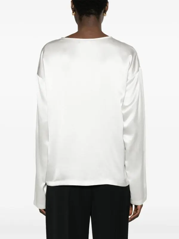 Fabiana Filippi Silk Satin Blouse - Silver