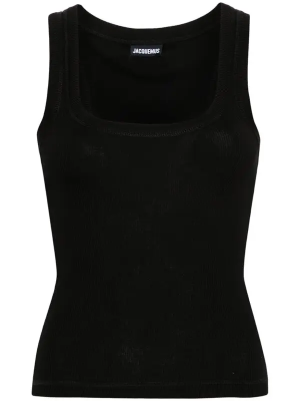Jacquemus Ribbed Tank Top - Black