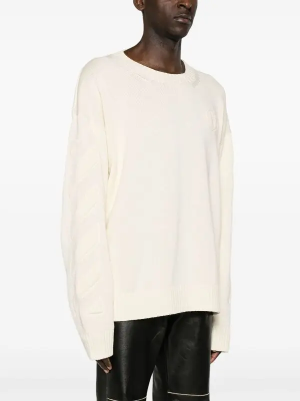 Off-White Diagonal Stripe Jumper - Neutrals