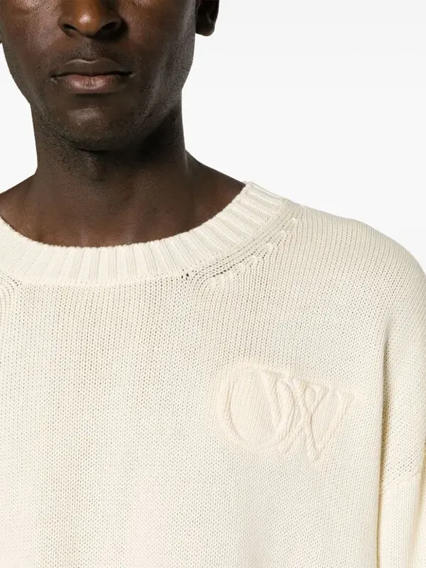 Off-White Diagonal Stripe Jumper - Neutrals