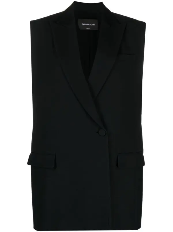 Fabiana Filippi Double-breasted Tailored Vest - Black