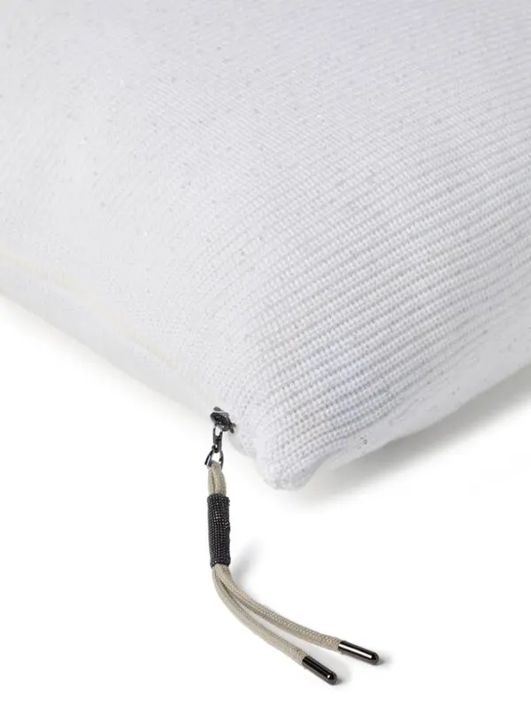 Brunello Cucinelli Ribbed-knit Square-shape Cushion - White