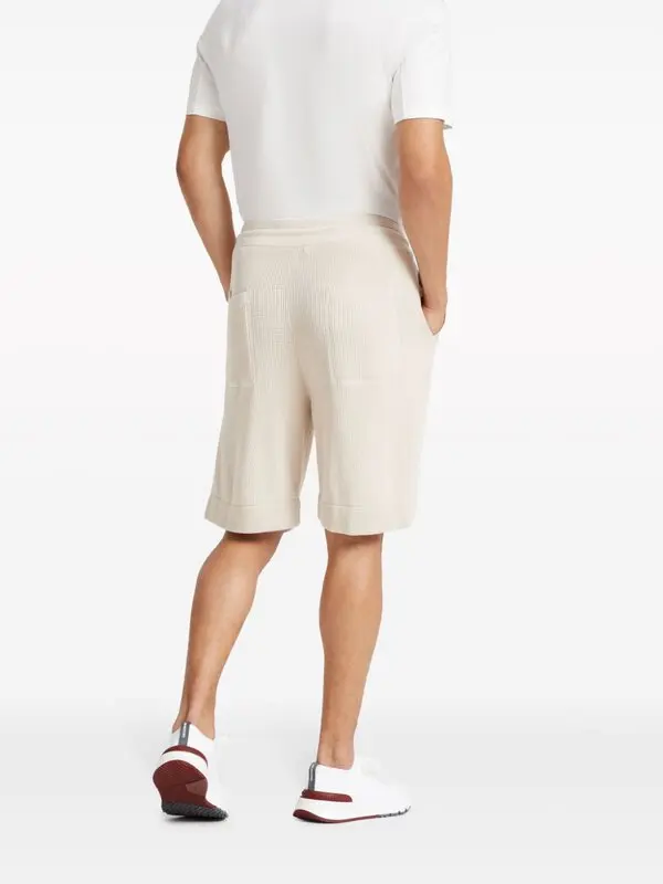 Brunello Cucinelli Drawstring-waist Fine-ribbed Shorts