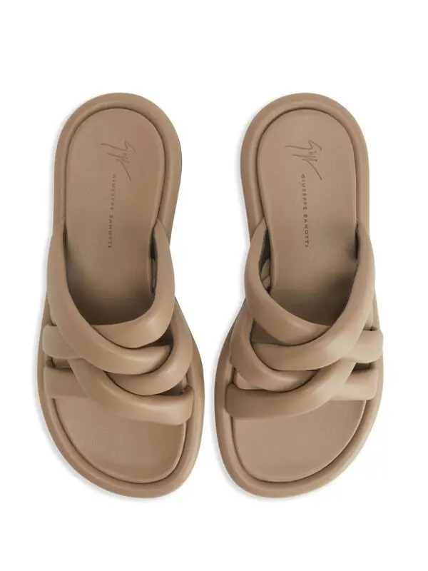 GIUSEPPE ZANOTTI Jacobseen Leather Sandals - Neutrals