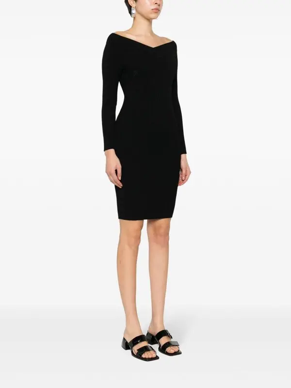 Alberta Ferretti Knitted V-neck Dress