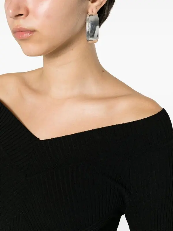 Alberta Ferretti Knitted V-neck Dress