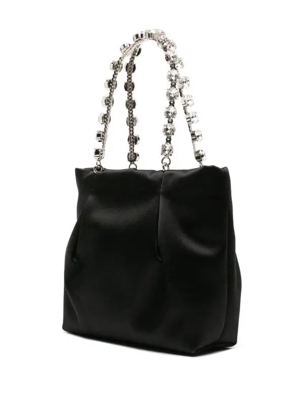 AQUAZZURA Crystal-embellished Satin Tote - Black