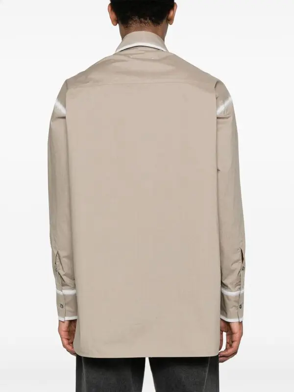 MAISON MARGIELA Contrasting-trim Poplin Shirt - Brown