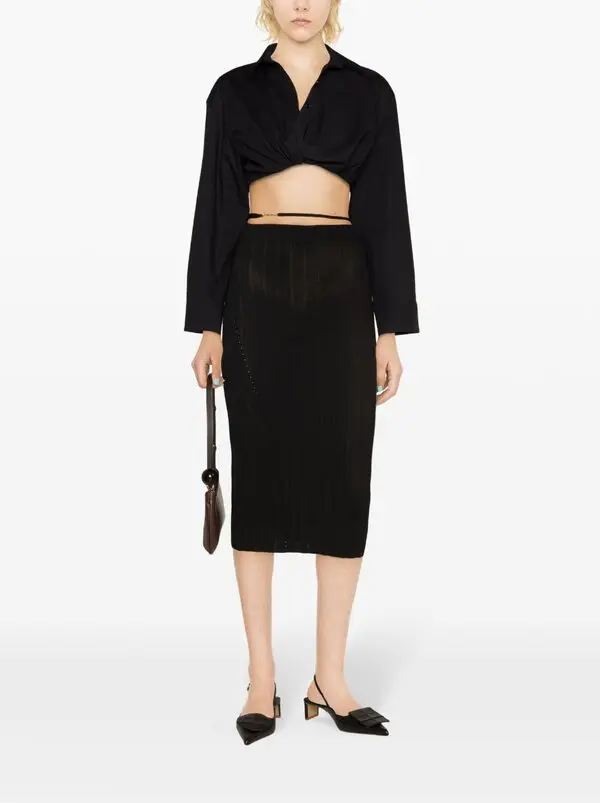 Jacquemus La Jupe Pralu Midi Skirt - Black