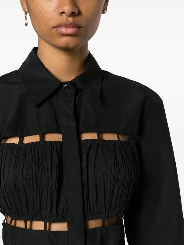 Nanushka Lattice-trim Shirtdress