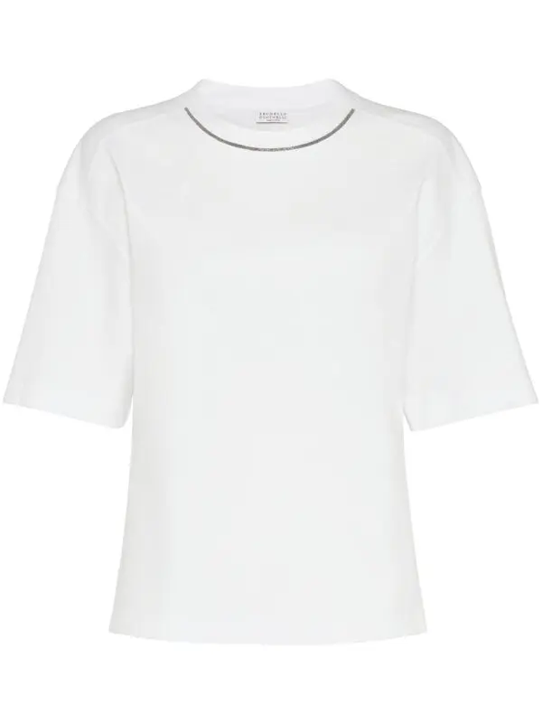 Brunello Cucinelli Monili Chain Cotton T-shirt