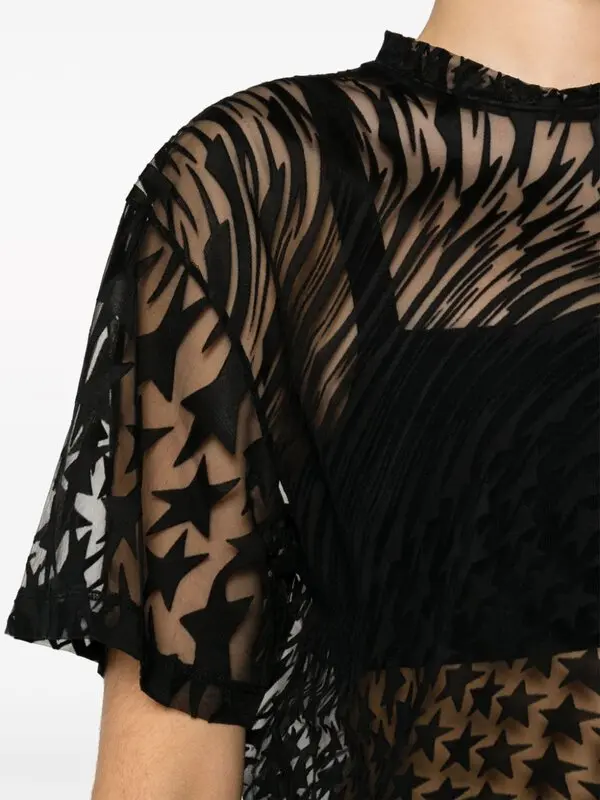 MUGLER Flocked-print T-shirt - Black
