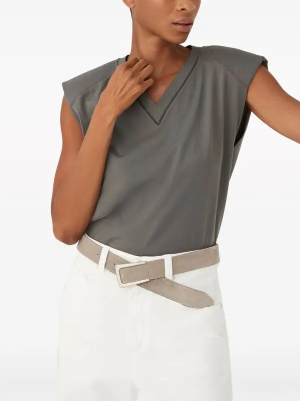 Brunello Cucinelli Monili Chain Cotton Tank Top