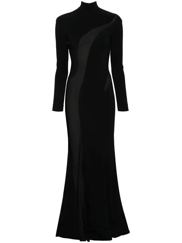 MUGLER Mesh-paneling Maxi Dress
