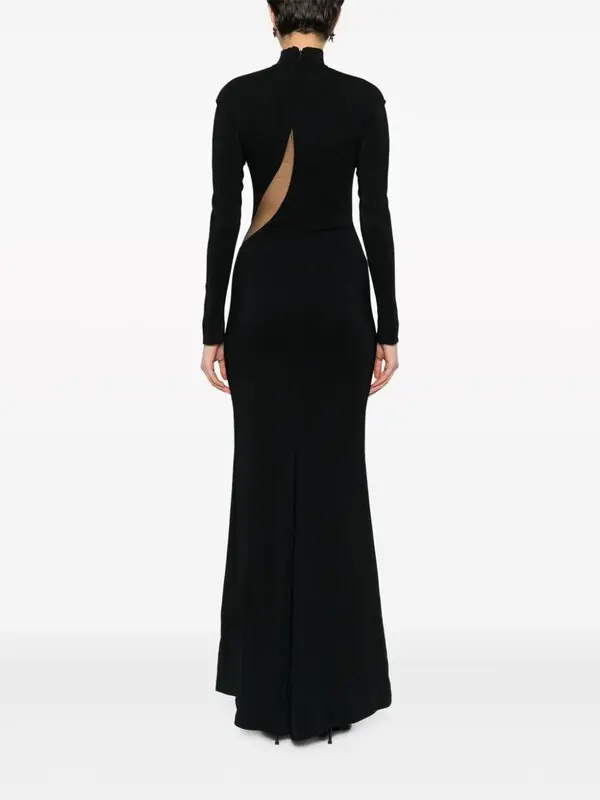 MUGLER Mesh-paneling Maxi Dress