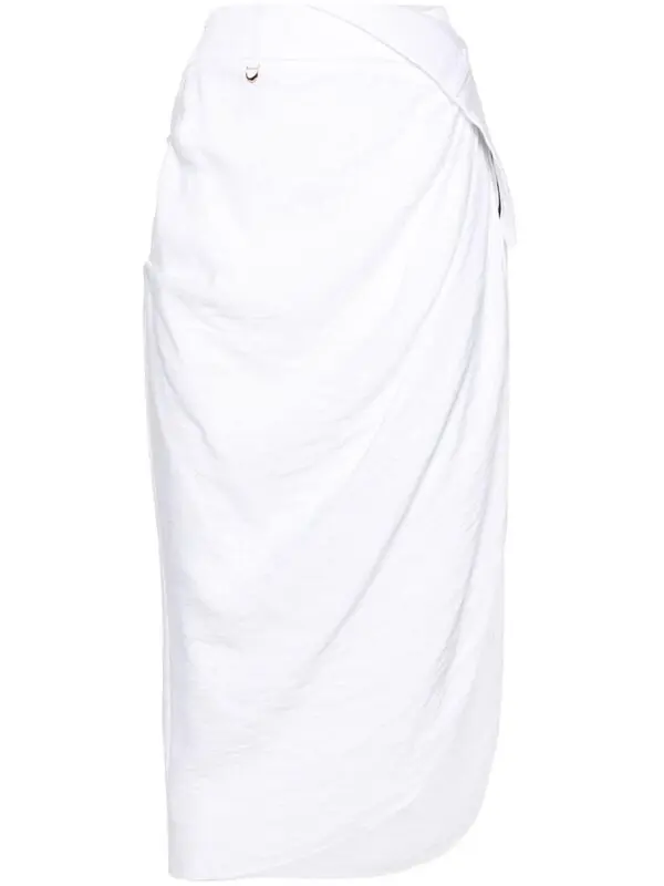 Jacquemus La Jupe Asymmetric Midi Skirt - White