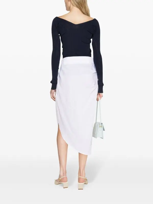 Jacquemus La Jupe Asymmetric Midi Skirt - White