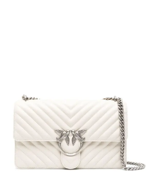 Pinko Classic Love One Shoulder Bag - White