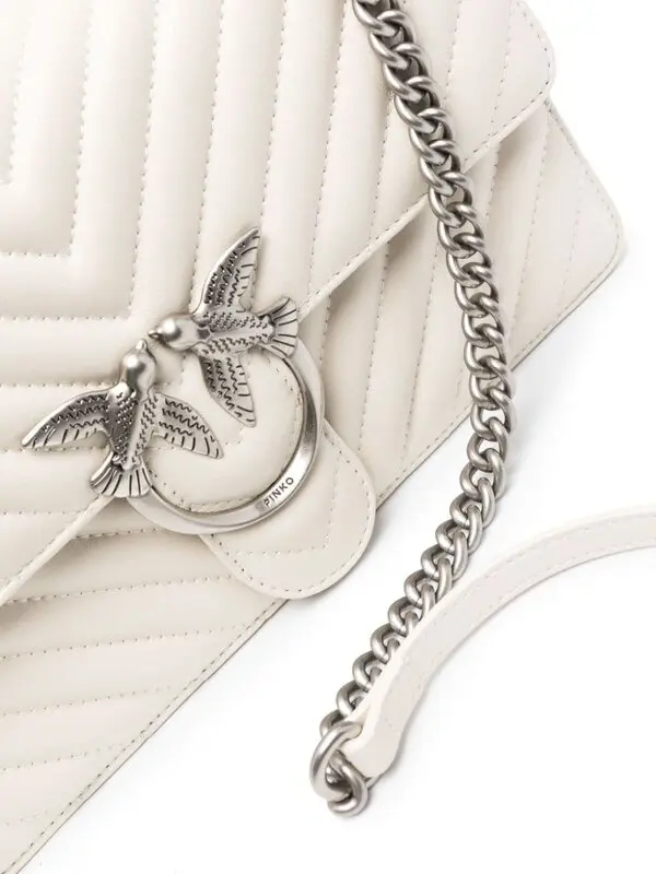 Pinko Classic Love One Shoulder Bag - White