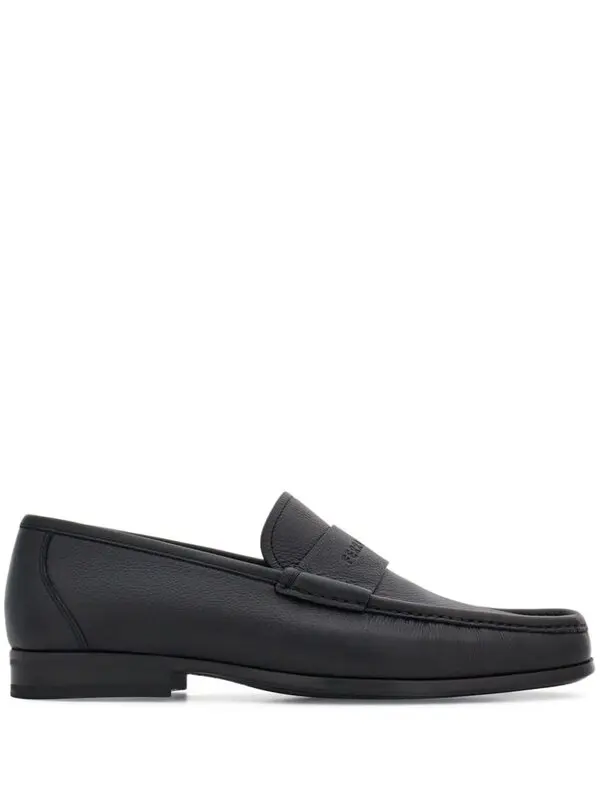 FERRAGAMO Logo-debossed Leather Loafers