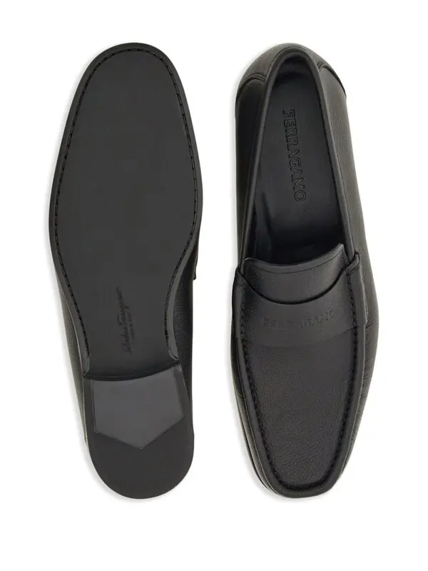 FERRAGAMO Logo-debossed Leather Loafers