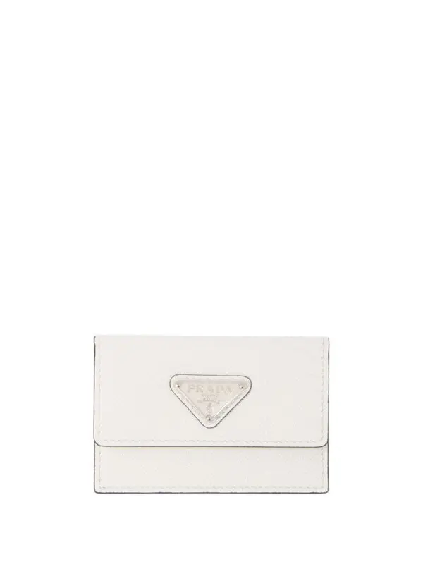 Prada Saffiano Leather Card Holder - White