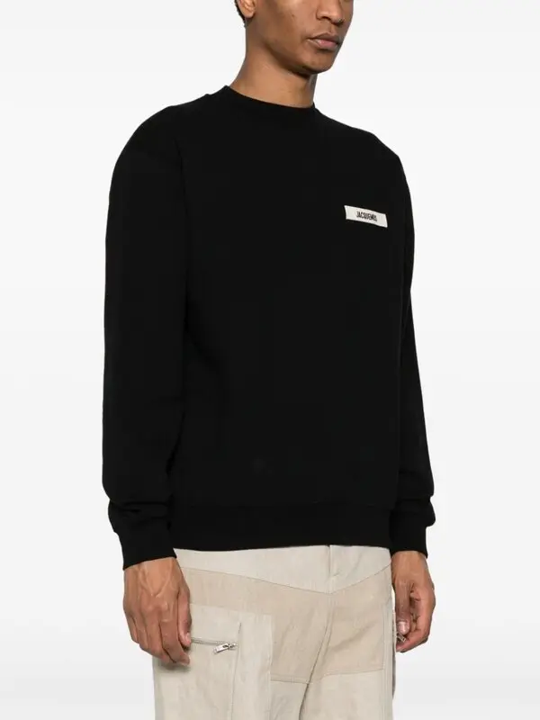 Jacquemus Le Sweatshirt Gros Grain Top - Black