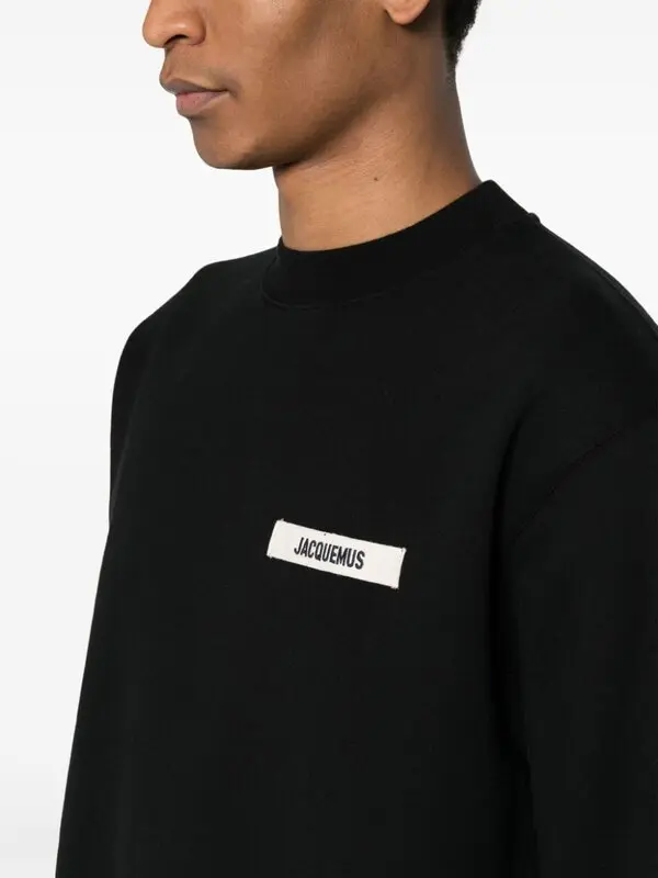 Jacquemus Le Sweatshirt Gros Grain Top - Black