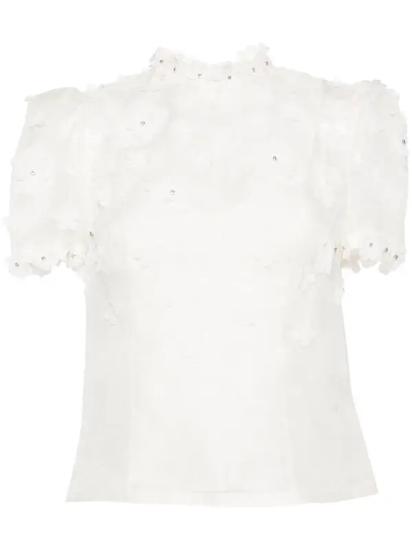 Zimmermann Matchmaker Lift Off Appliquéd Blouse - White