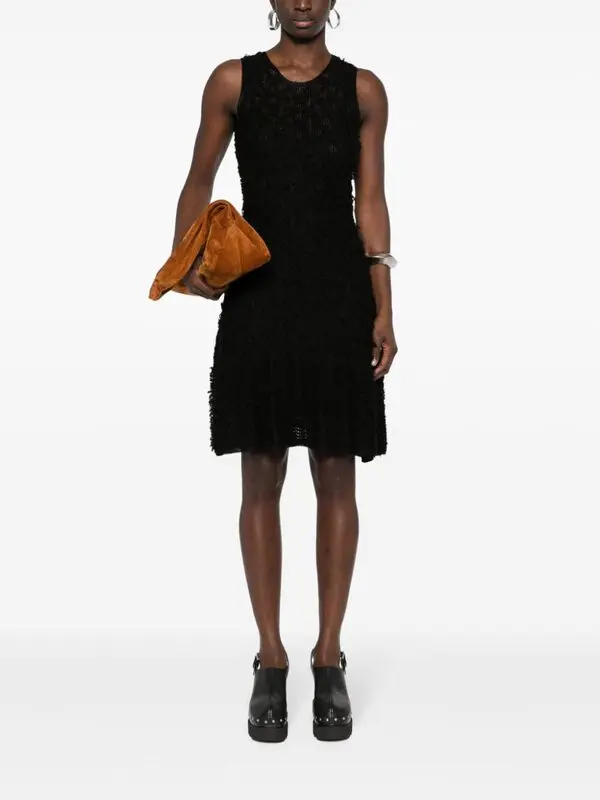 Chloé Frayed Mini Dress - Black