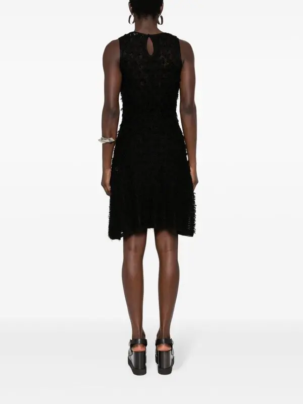 Chloé Frayed Mini Dress - Black