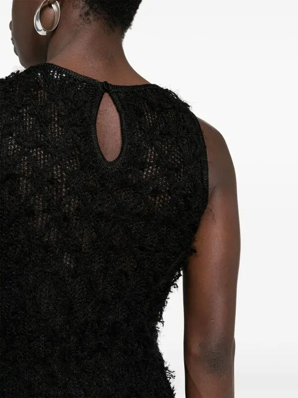 Chloé Frayed Mini Dress - Black