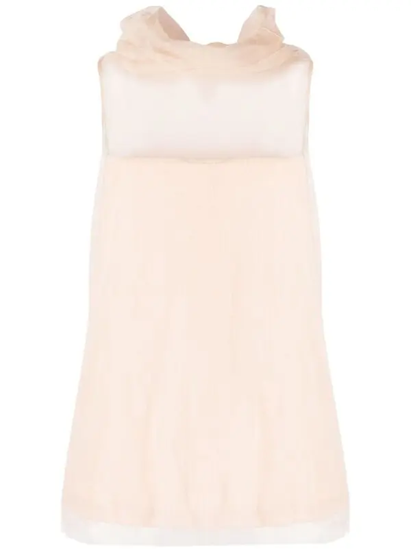 Fabiana Filippi Roll-neck Tulle Top - Pink