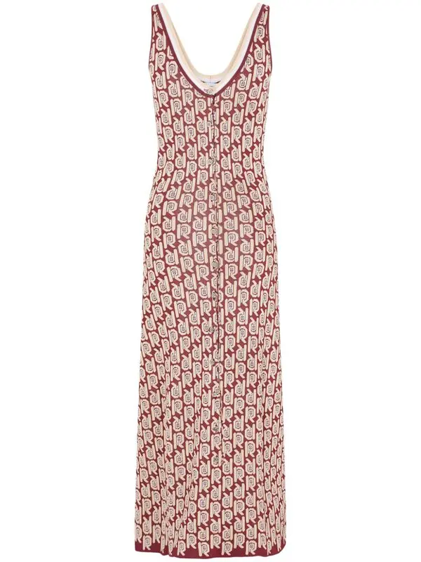 Rabanne Monogram-pattern Midi Dress