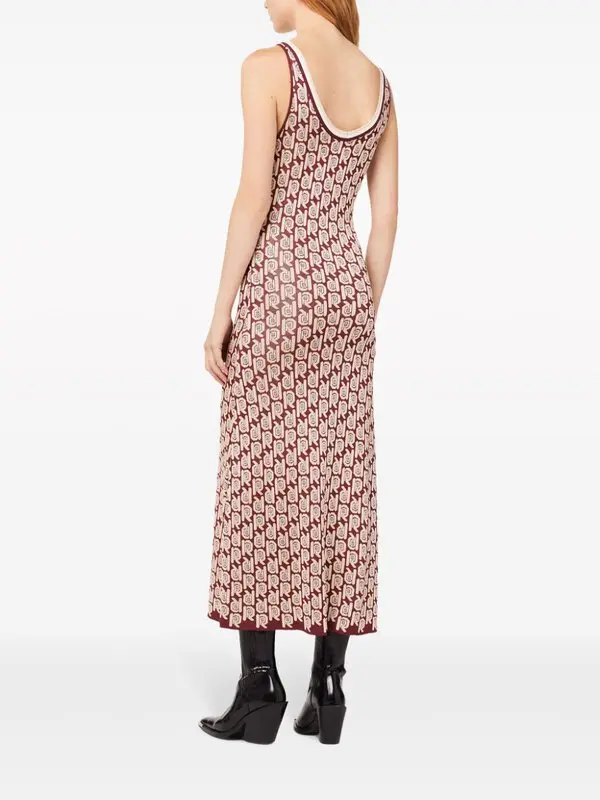 Rabanne Monogram-pattern Midi Dress