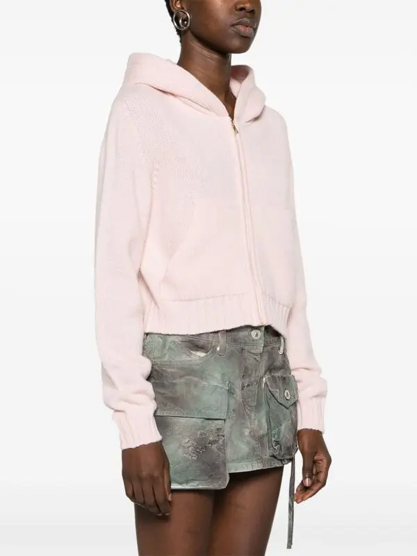 Palm Angels Logo-embroidered Cropped Hoodie