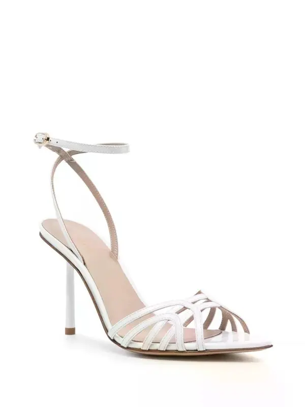 LE SILLA Bella 120mm Leather Sandals - White