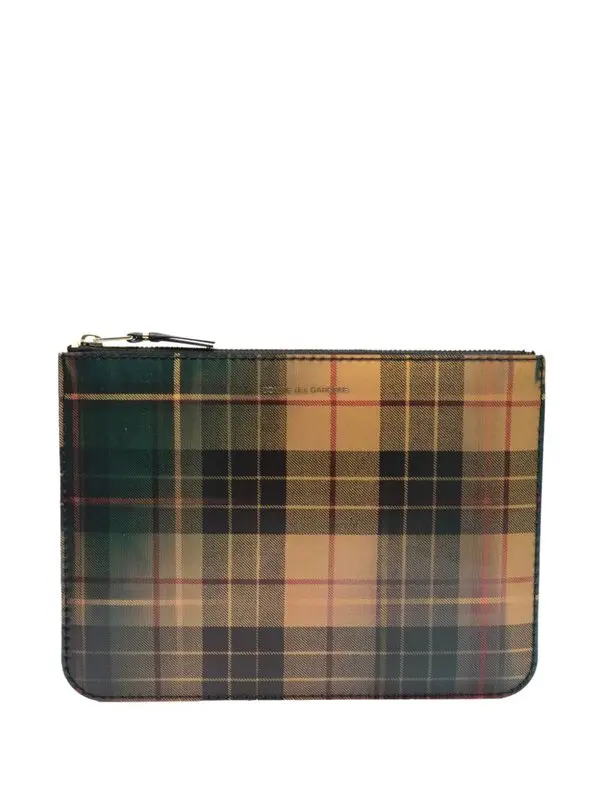 Comme Des Garçons Tartan Check Pouch - Yellow