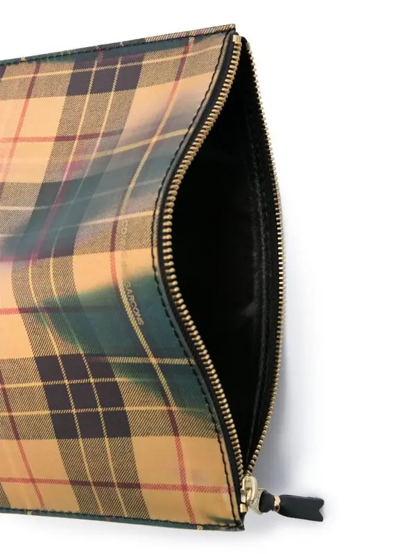 Comme Des Garçons Tartan Check Pouch - Yellow