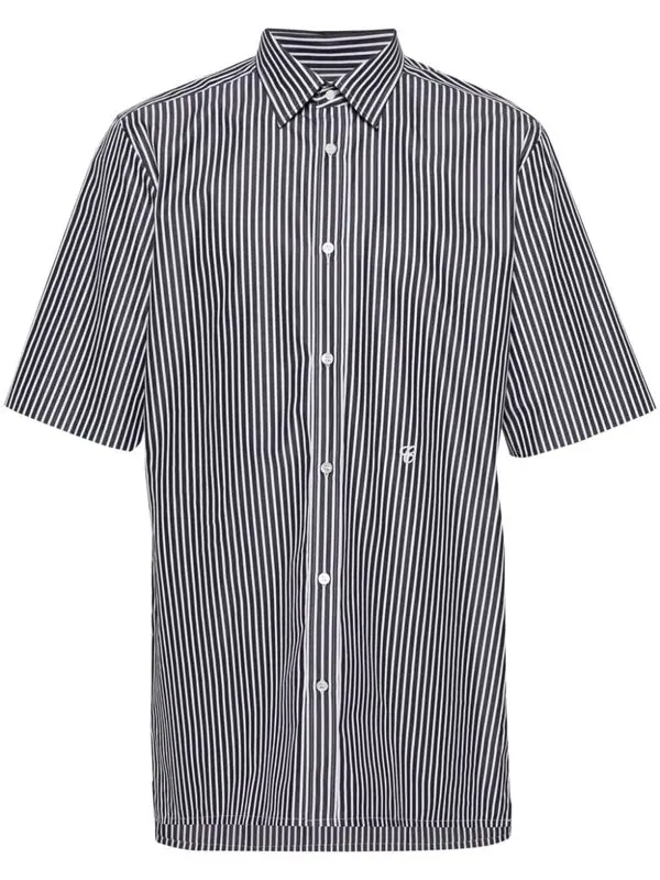 MAISON MARGIELA Embroidered-logo Striped Shirt - White