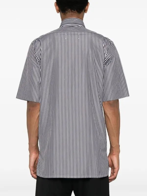 MAISON MARGIELA Embroidered-logo Striped Shirt