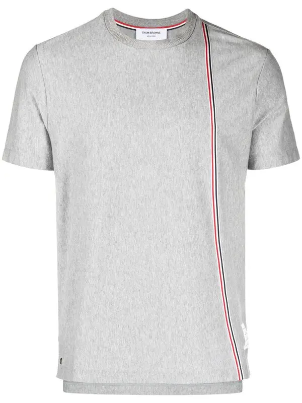 Thom Browne Rwb Stripe Cotton T-shirt - Grey