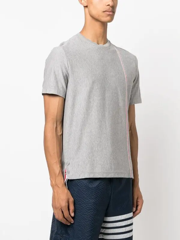 Thom Browne Rwb Stripe Cotton T-shirt - Grey