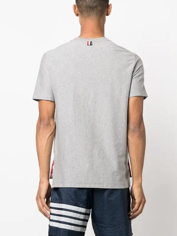 Thom Browne Rwb Stripe Cotton T-shirt - Grey